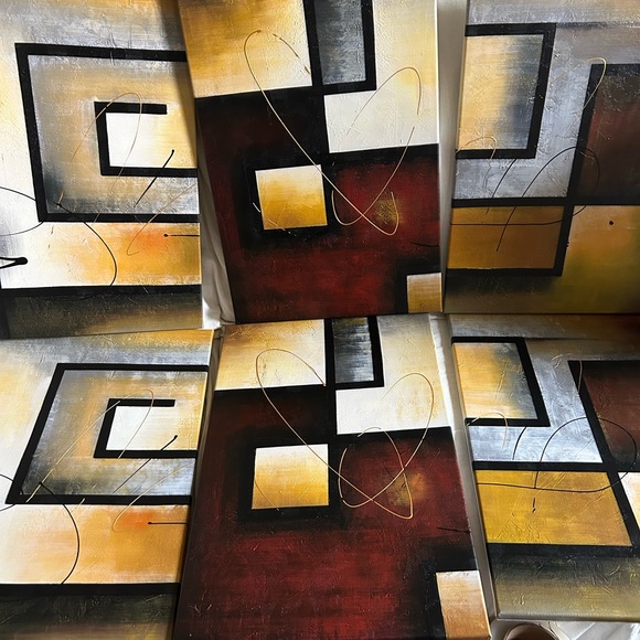 Art | Modern Art Set Of 6 Wall Panels 24x155 Each | Poshmark